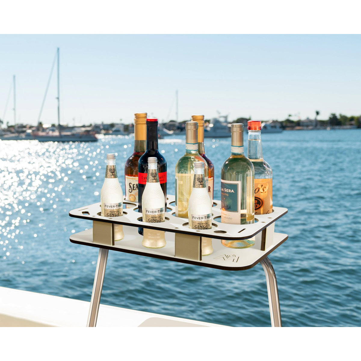 Magma Rectangle Party Table with Dual Rail Mount for boats